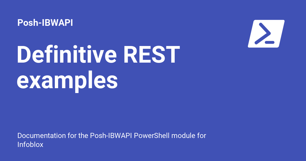 Definitive REST examples - Posh-IBWAPI